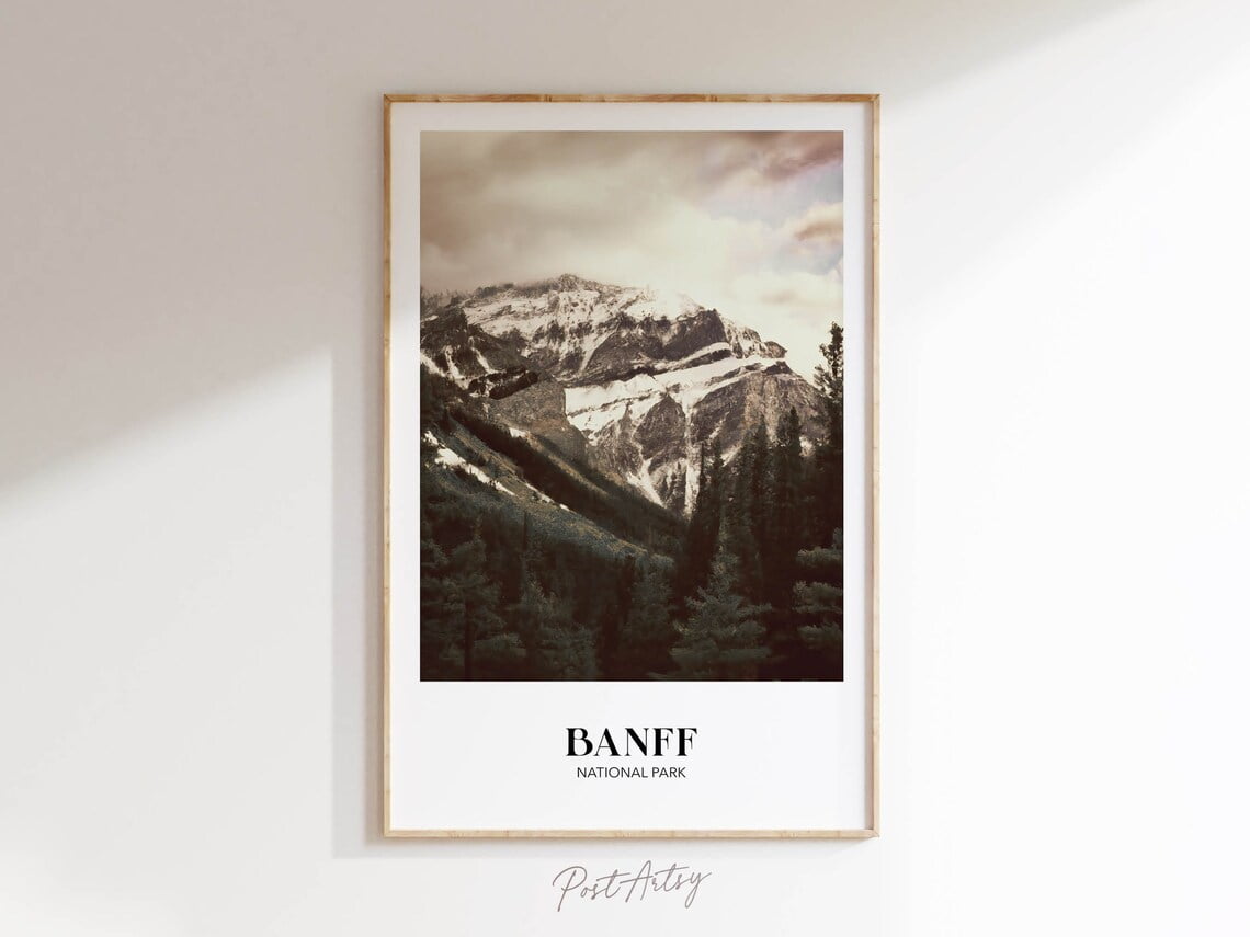 Banff National Park Poster Rustic National Park Print Country Travel ...