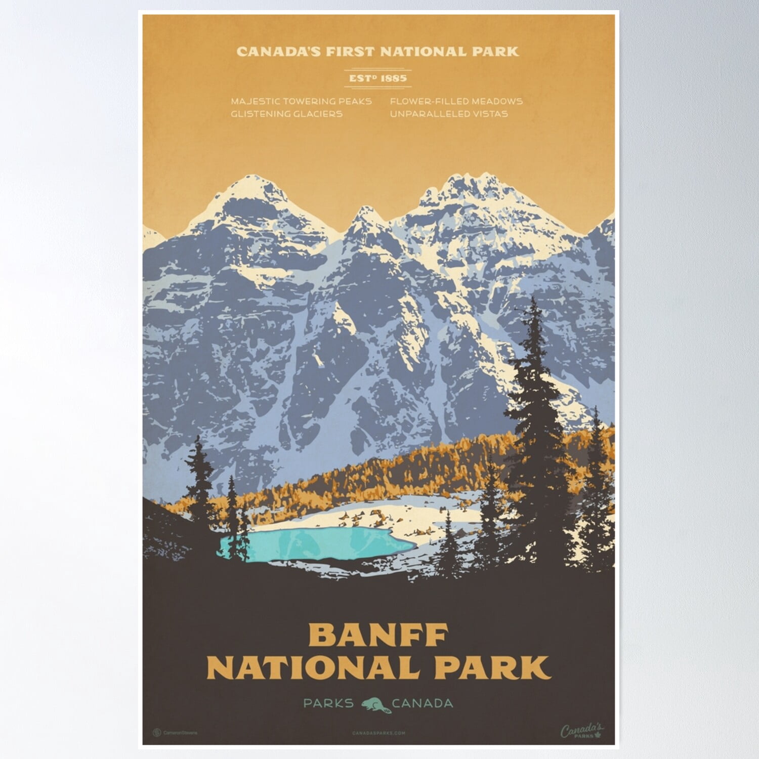 Banff National Park Poster Wall Art, Modern Wall Decor, 12x18 UNFRAMED ...