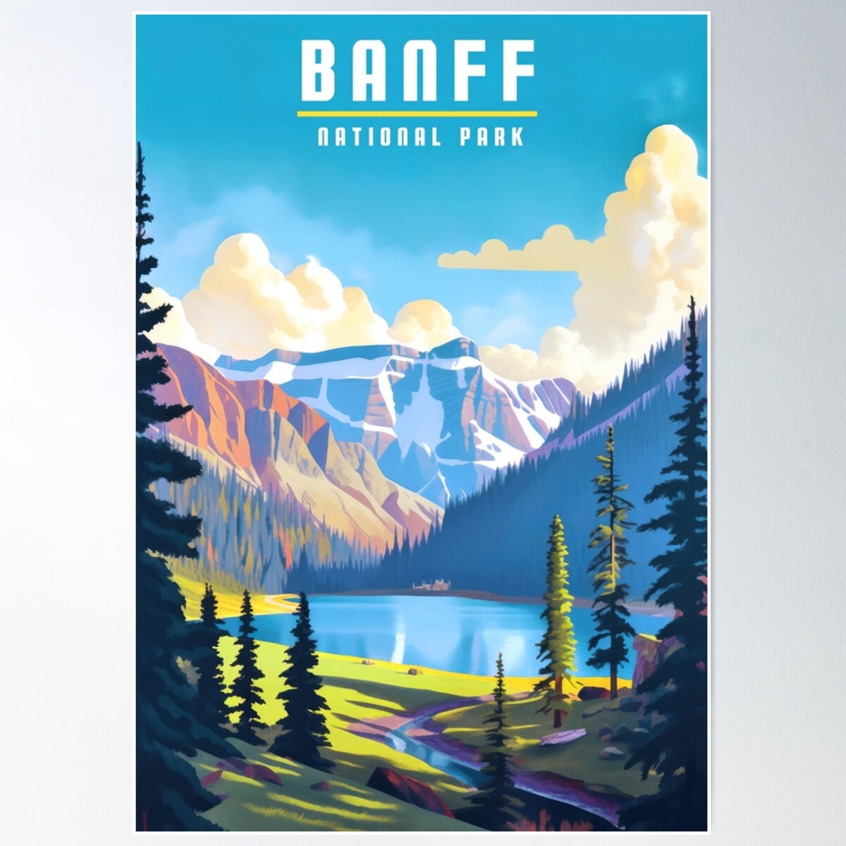 Banff National Park Poster Wall Art, Modern Wall Decor For Living Room ...