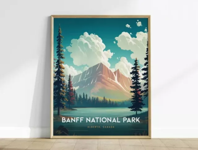 Banff National Park Travel Poster, Banff Canada Poster NO FRAMED POSTER, Home Decor, Vintage Art ...