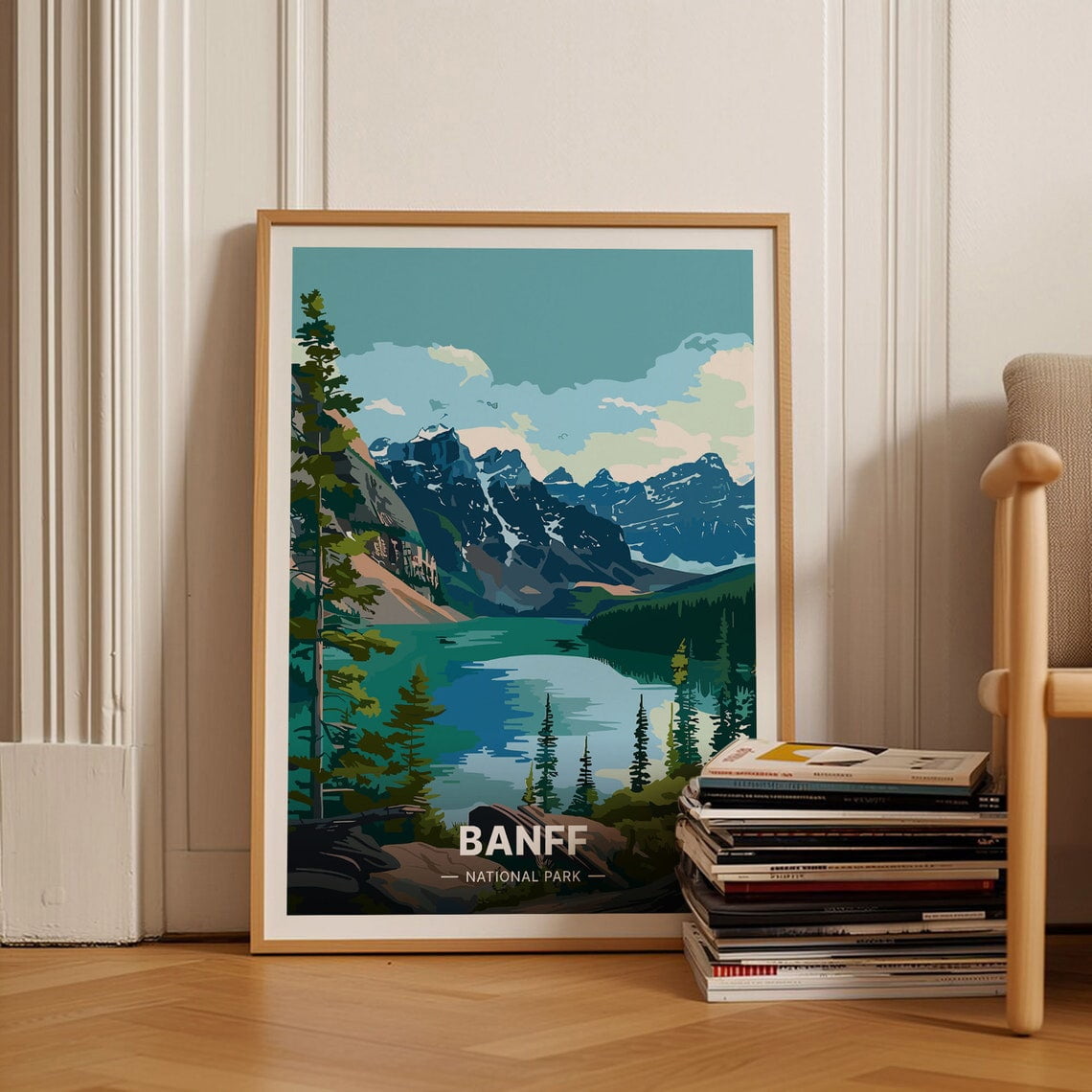 Banff National Park Travel Poster, Canadian Rockies Wall Art, Alberta ...