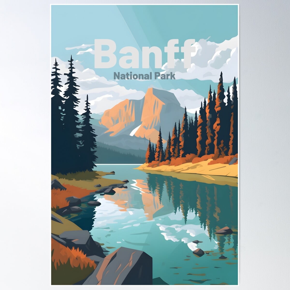 Banff National Park Travel Poster Wall Art, Modern Wall Decor For Living Room Bedroom, 16x24 ...