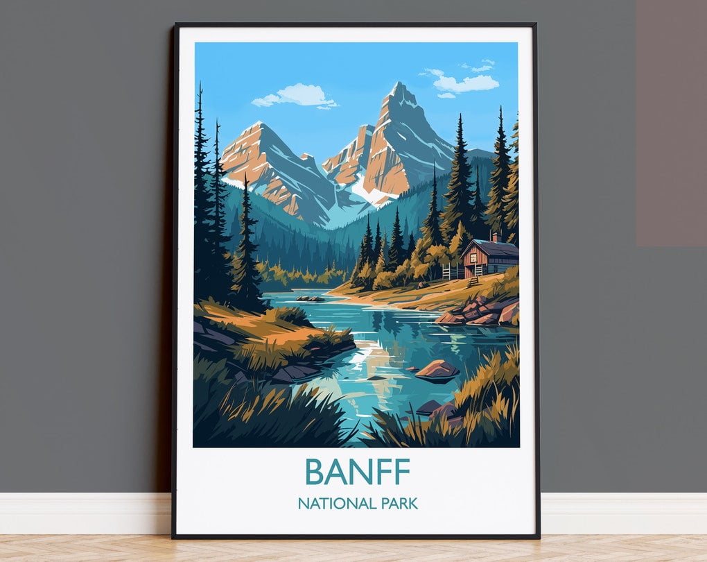 Banff Poster, Travel Print Of Banff National Park, Canada, Travel Gift ...