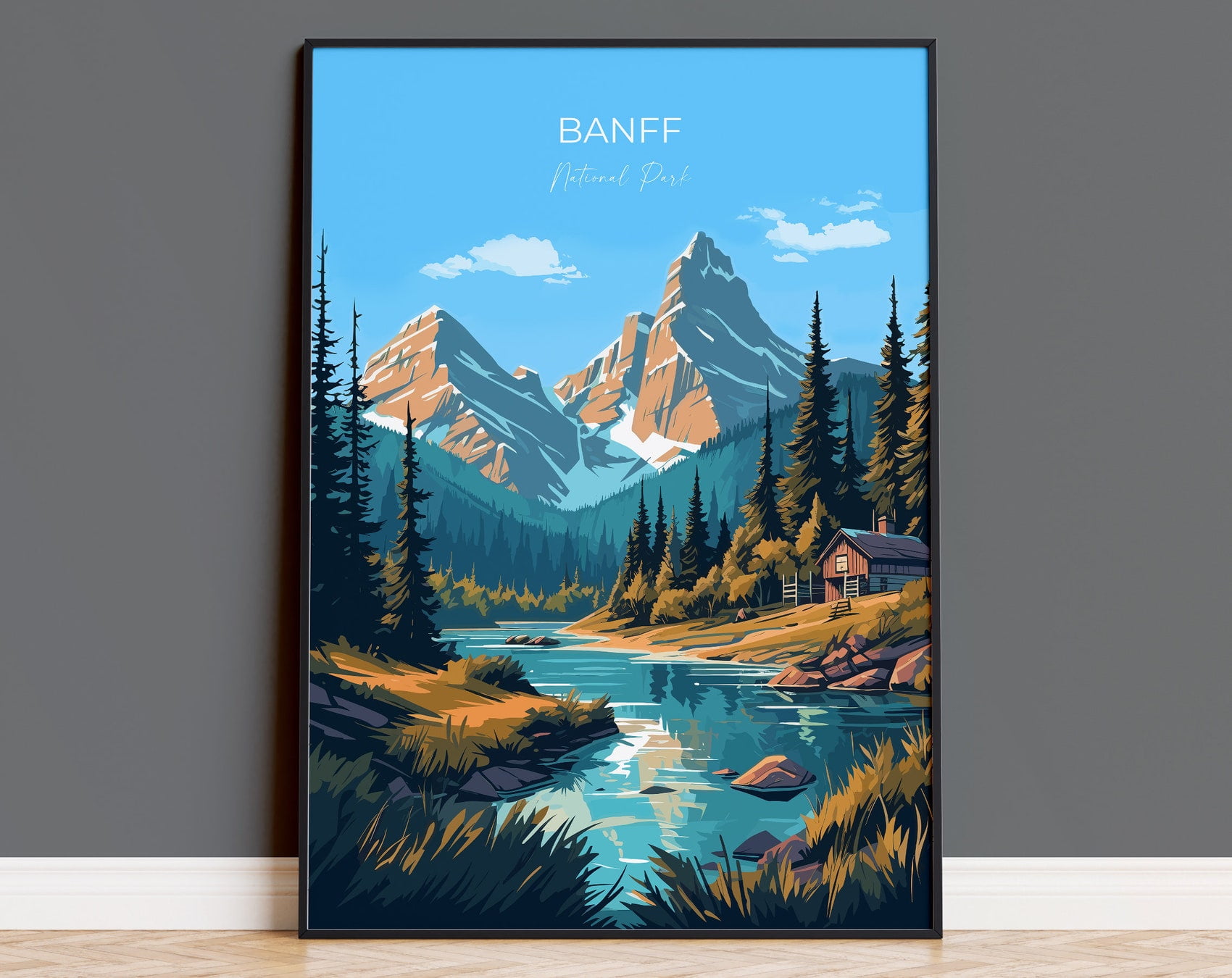 Banff Print, Travel Poster of Banff National Park, Banff National Park ...
