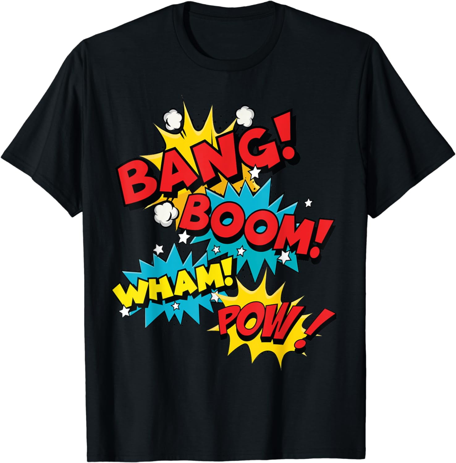 Bang Boom Pow Wham Comic Bubbles T-Shirt - Walmart.com