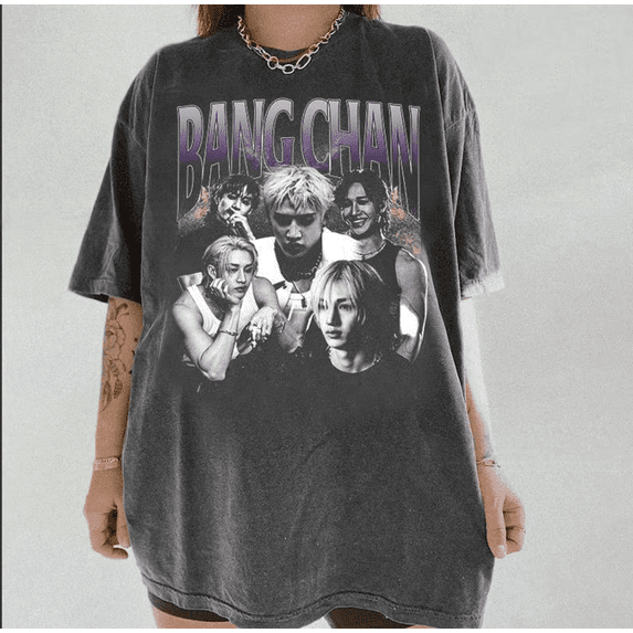 Bang Chan Stray Kids Kpop Music Band Unisex Graphic T-Shirt - Walmart.com