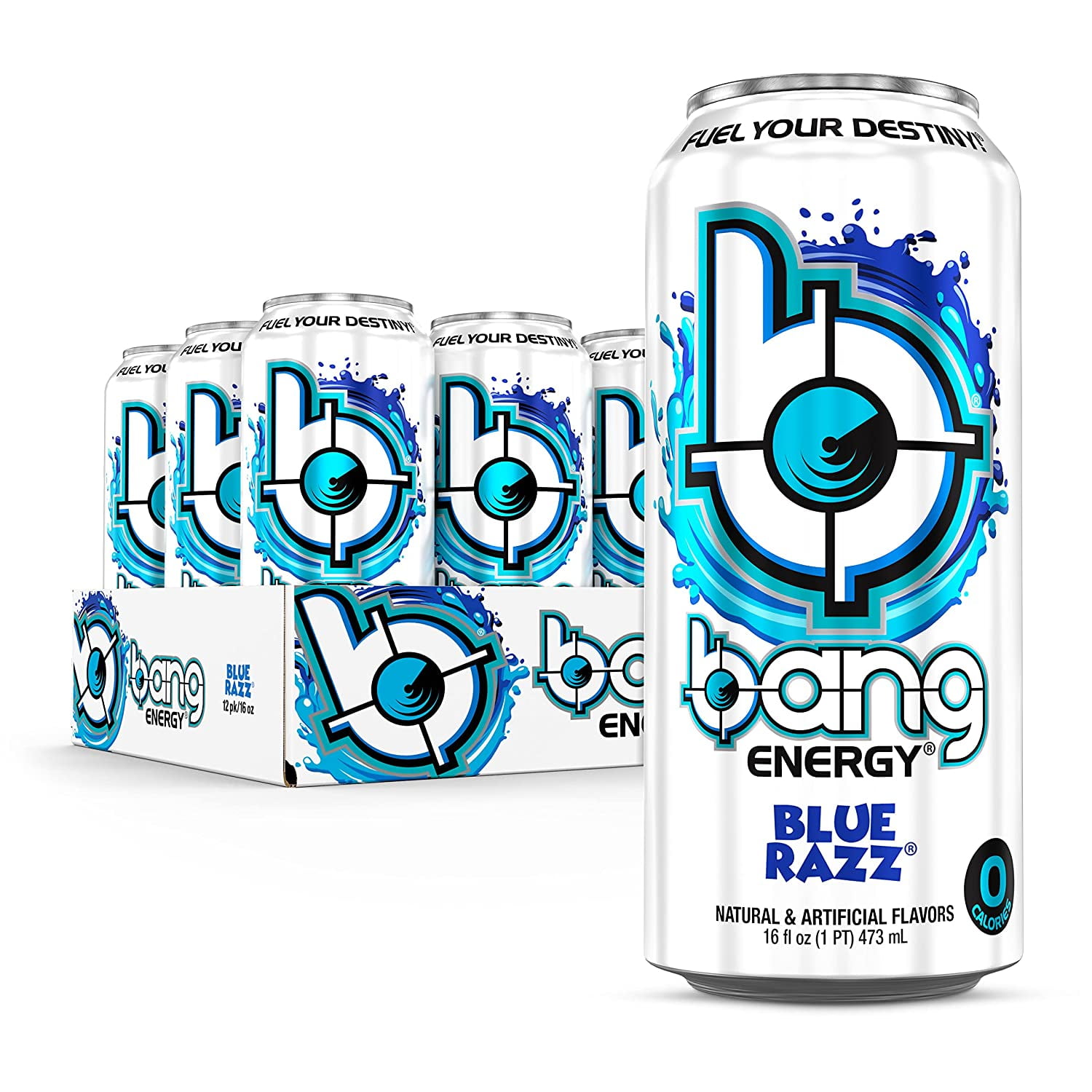 Bang Energy Blue Razz, Sugar-Free Energy Drink, 16-Ounce (pack of 12 ...