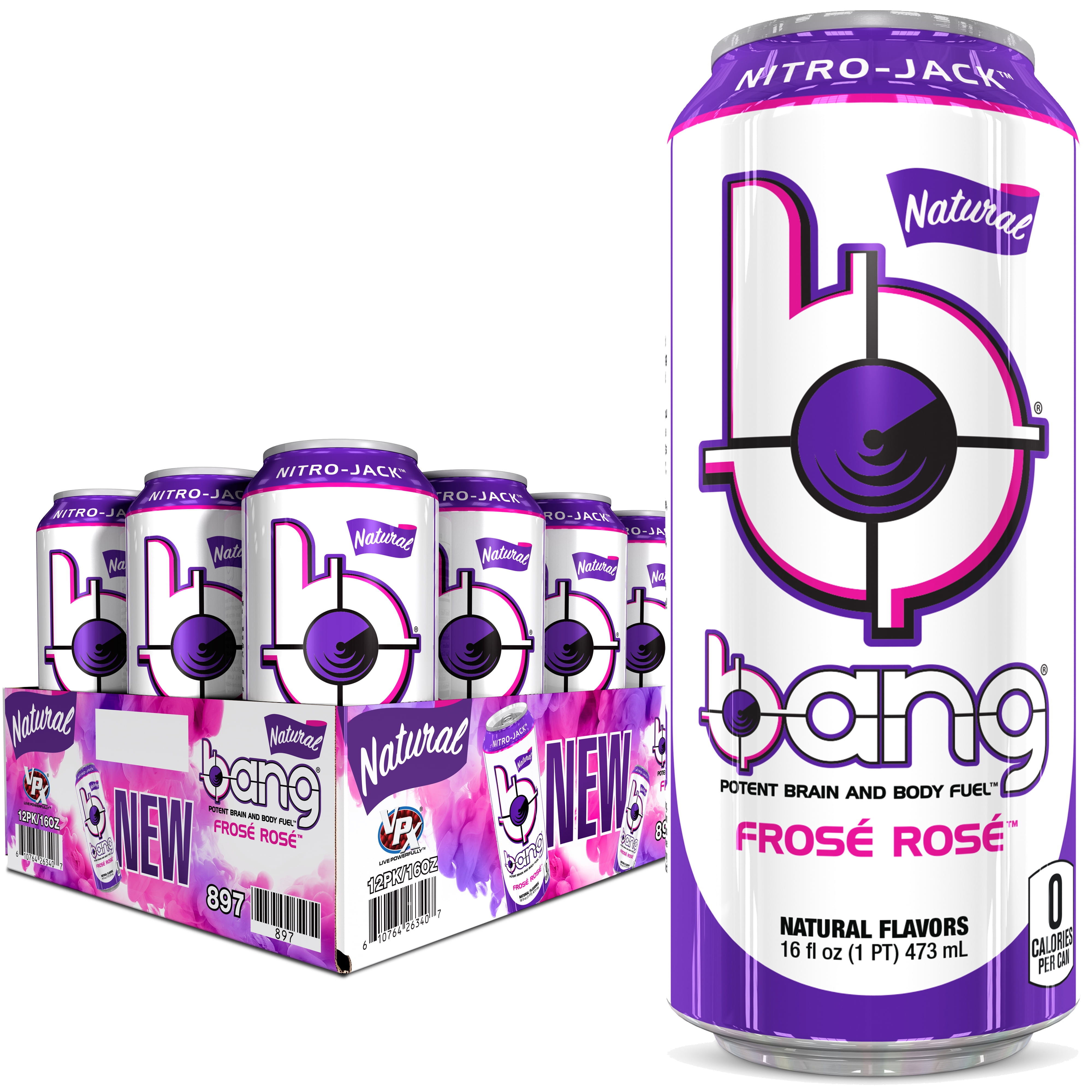 Bang Natural Froze Rose Energy Drink, 16 oz Cans, 12 Count - Walmart.com