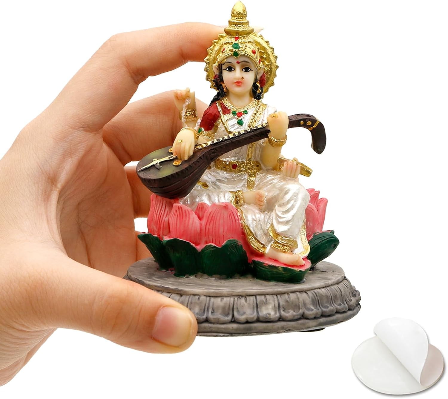 BangBangDa Small Saraswati for Car Dashboard - 3.9" H Lord Saraswati ...