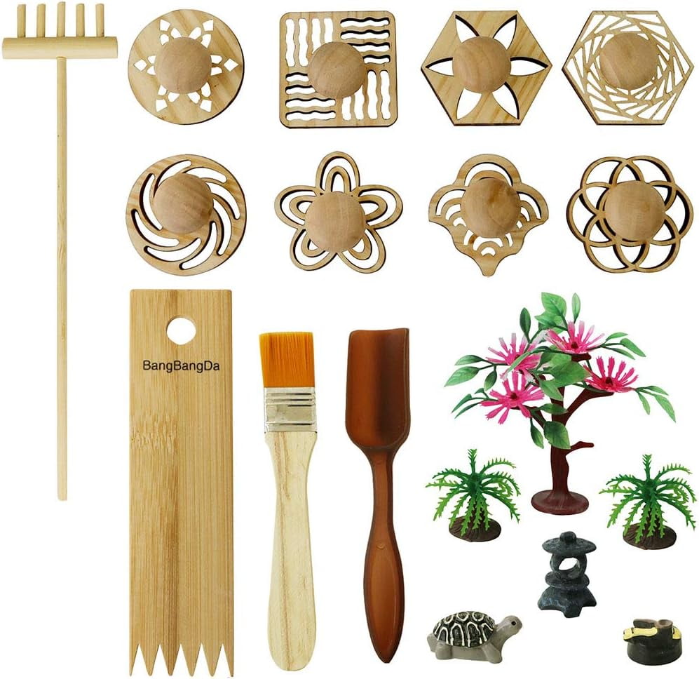 BangBangDa Zen Garden Stamps Rake Gifts - Patterns Sand Play Therapy ...