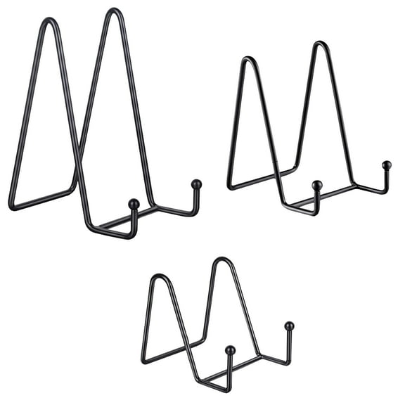 PH 20pcs Easel Stands Plastic Photo Frame Display Stands Black Clear ...