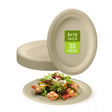 Prestee 50 Crystal Clear Plastic Plates | 9 Inch Disposable Plates ...