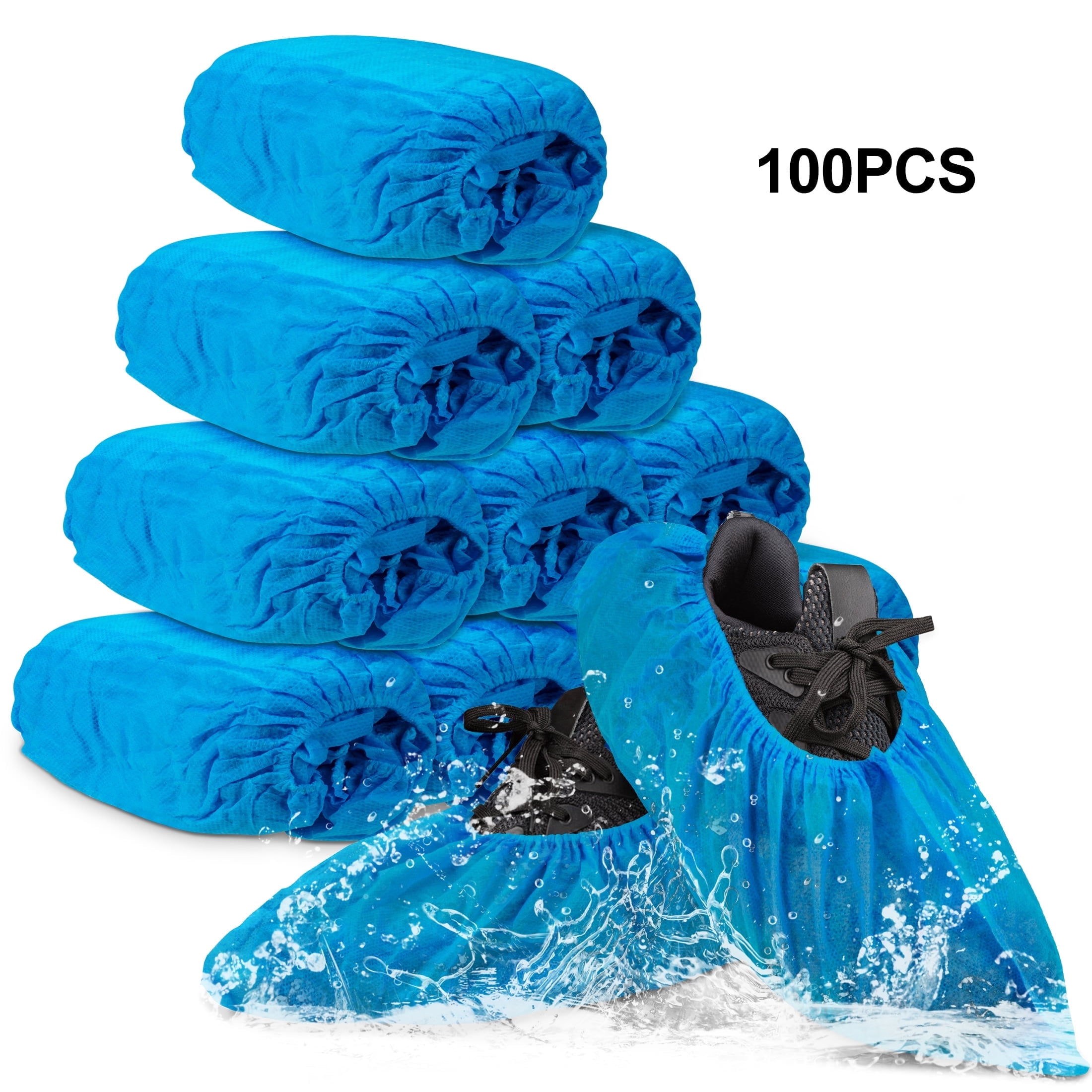 BangShou 100 Pack Disposable Shoe Covers, 50 Pairs Waterproof Slip ...