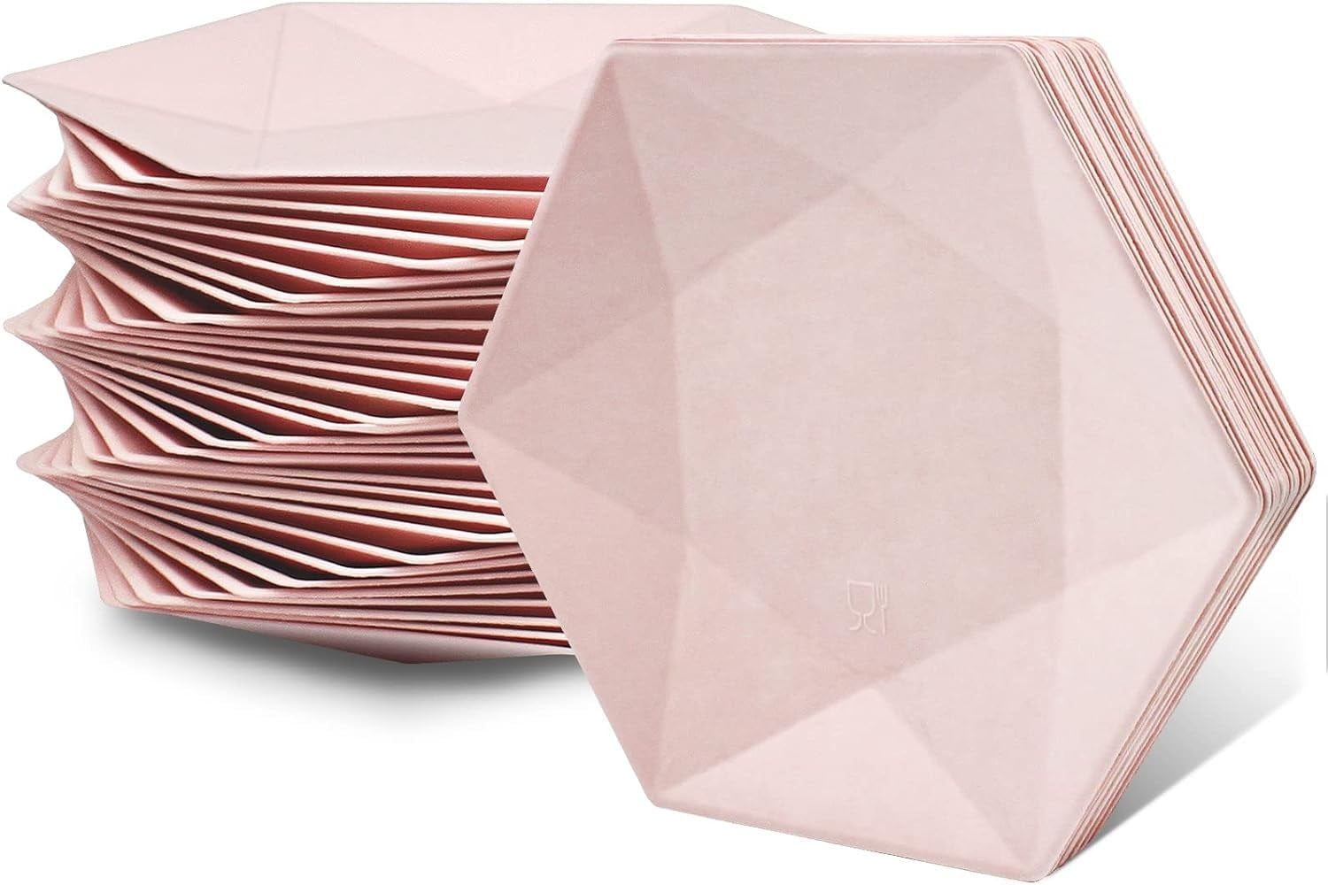 BangShou 8" Pink Paper Dessert Plates Party Heavy Duty Plates ...