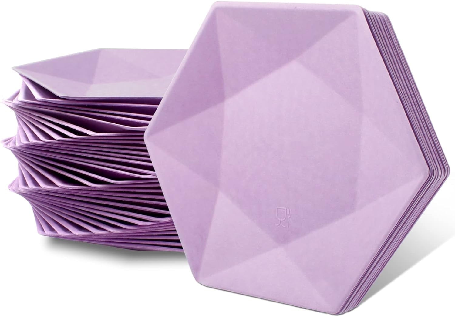 BangShou 8" Purple Paper Dessert Plates Heavy Duty Plates Disposable ...