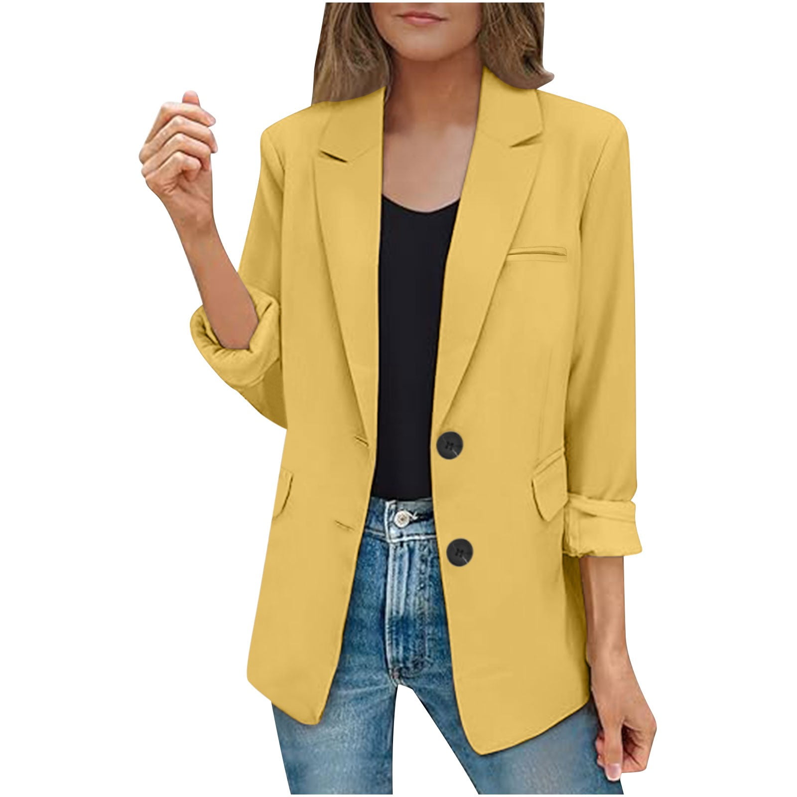 BangWanChi Blazer for Women Petite Womens Bussiness Casual Blazers Open ...