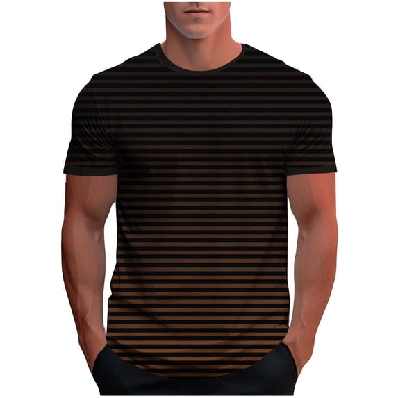 BangWanChi Casual Men Fashion Printed T-Shirt Tops Short Sleeve Round ...