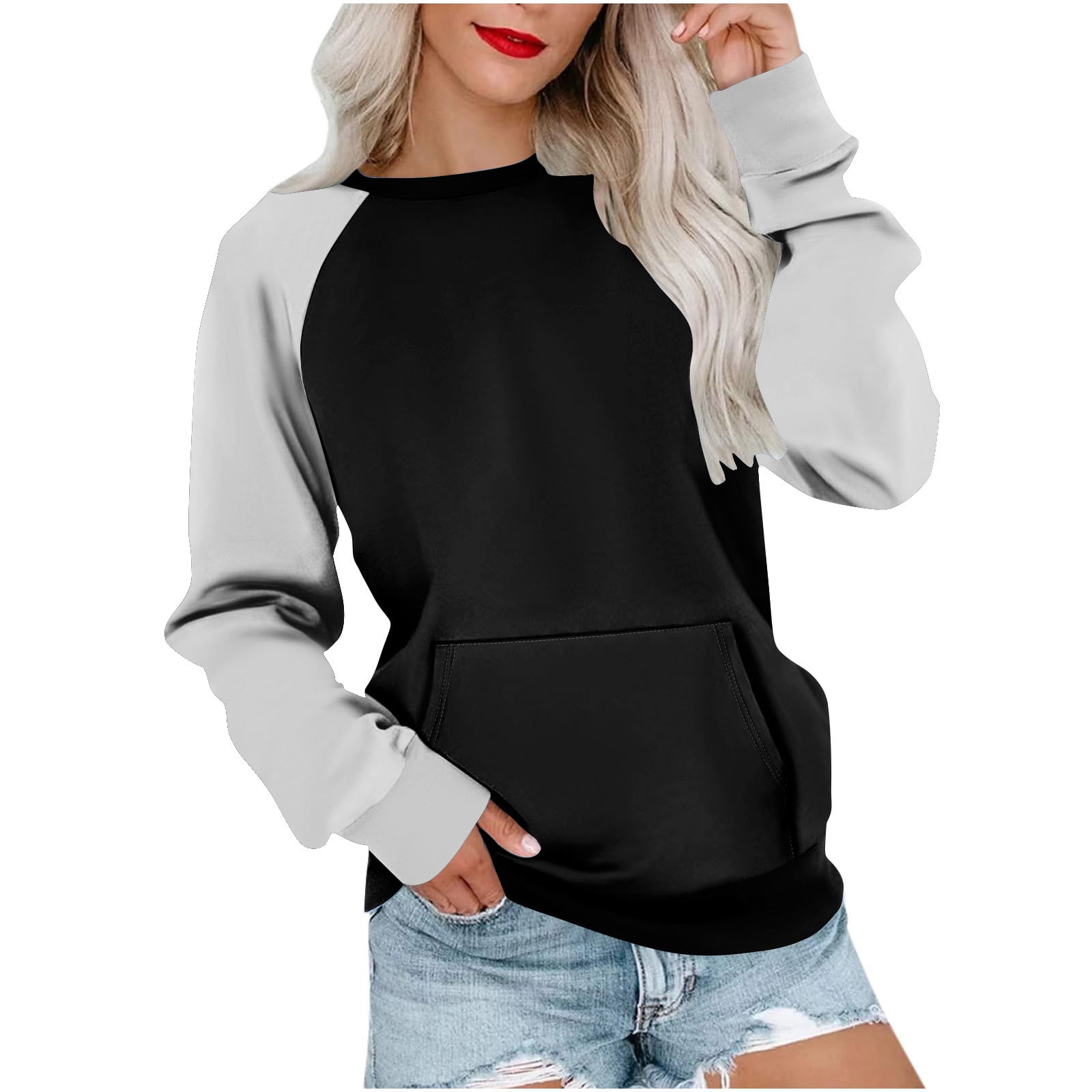 BangWanChi Fall Sweatshirts for Women 2024 Graphic Womens Casual Loose ...