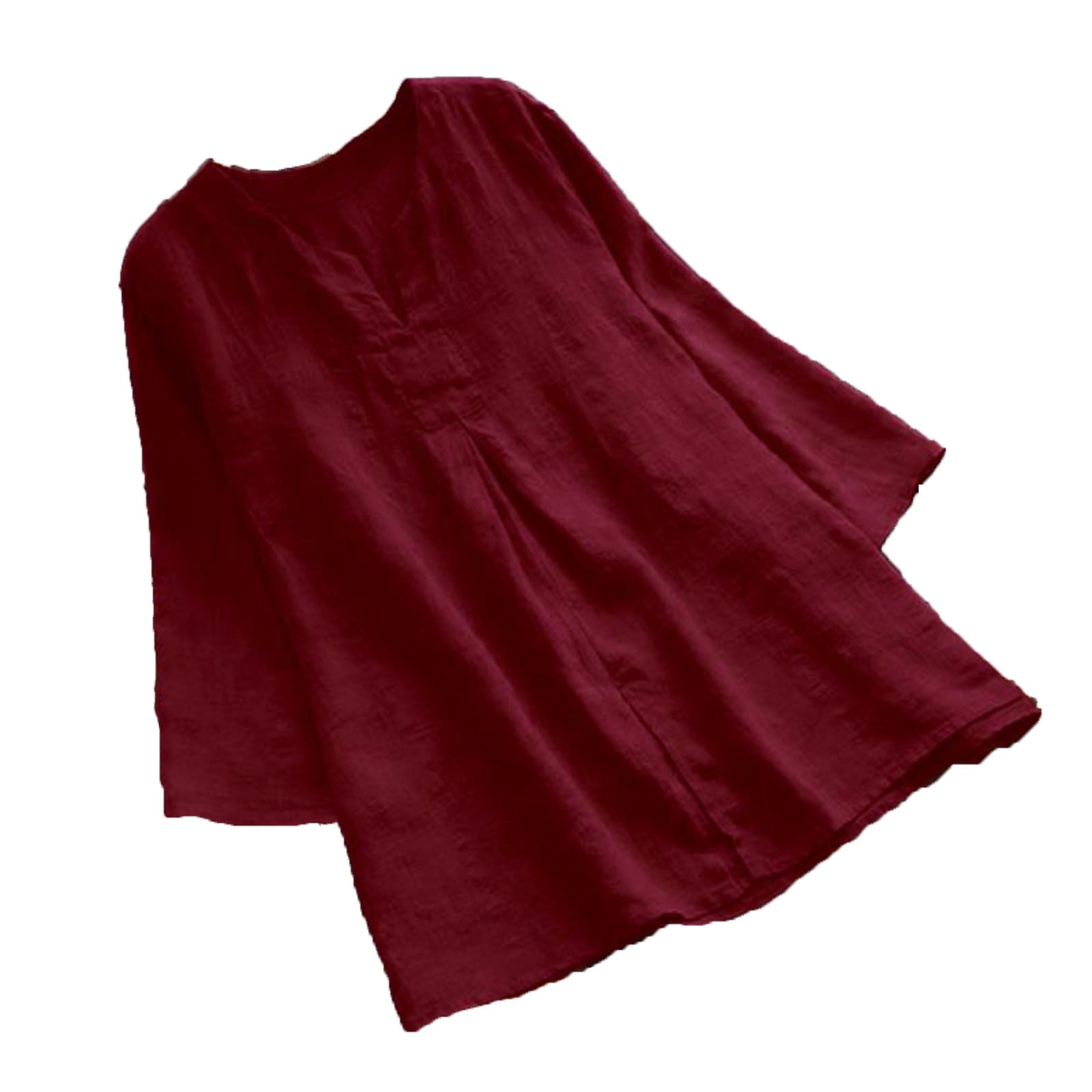 BangWanChi Fashion Women's Three Quarter Shirts V-Neck Casual Comfy ...