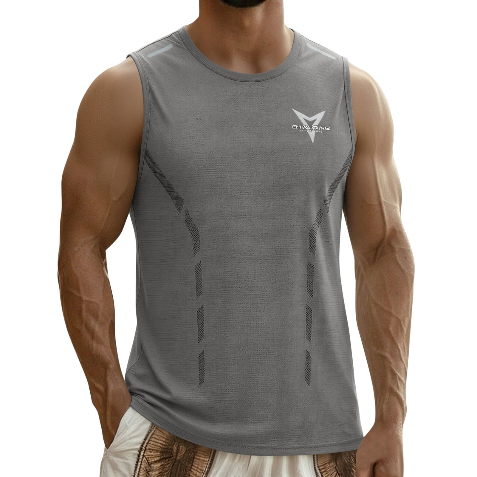 BangWanChi Men's Breathable Sports And Fitness Base Shirt Wide Shoulder ...