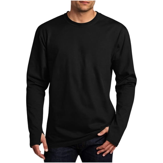 BangWanChi Men's Fashion Solid Color Long Sleeve Casual T-Shirt Blouses ...