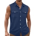 BangWanChi Men's Solid Color Vintage Fashionable Pocket Button Leisure ...