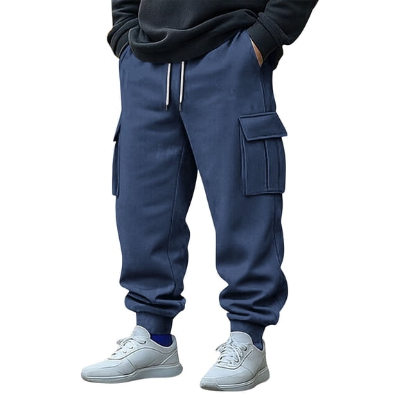 BangWanChi Men's Workwear Pants Men's Solid Color Casual Elastic ...