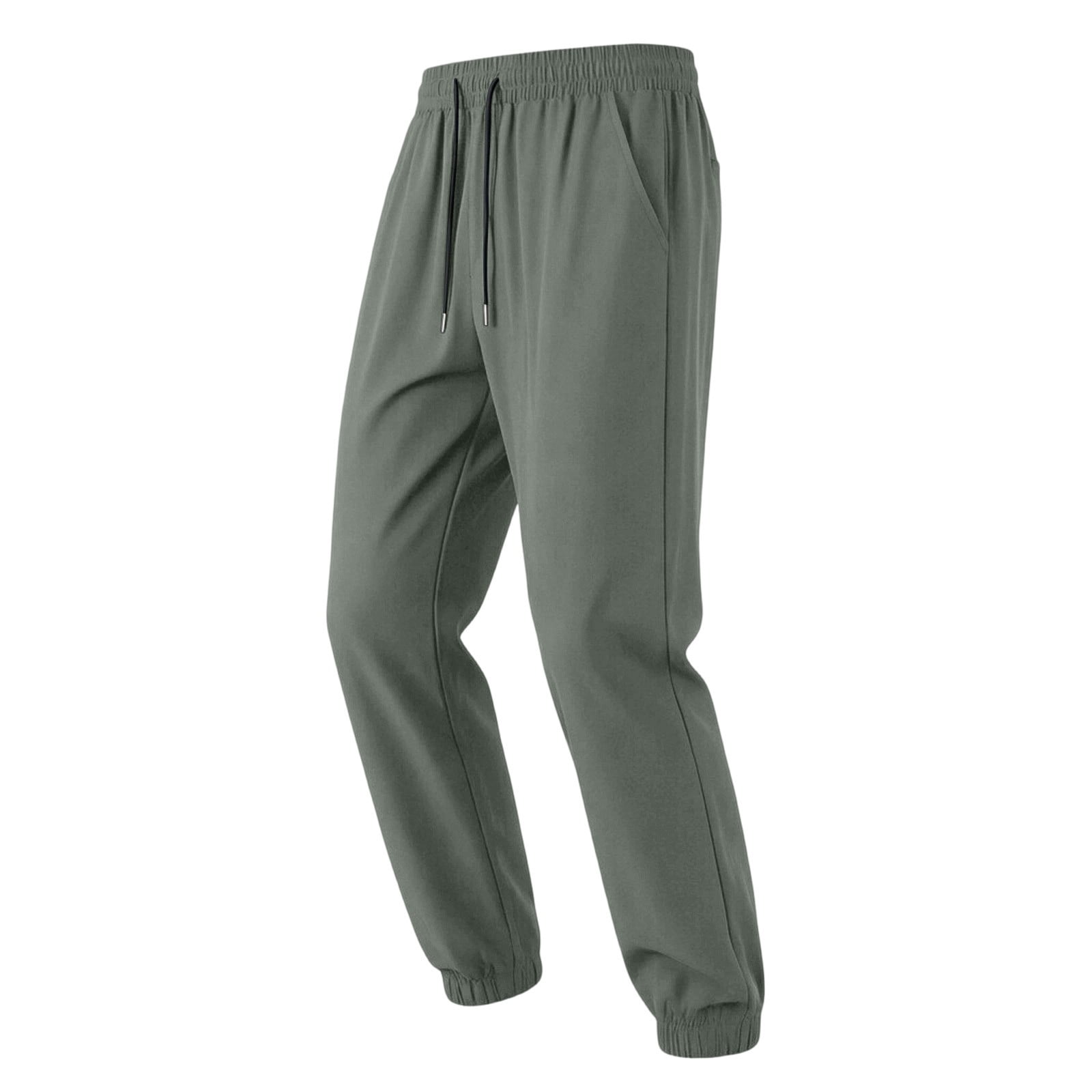 BangWanChi Mens Long Cuffed Pants Men's Summer Breathable Loose Mesh ...