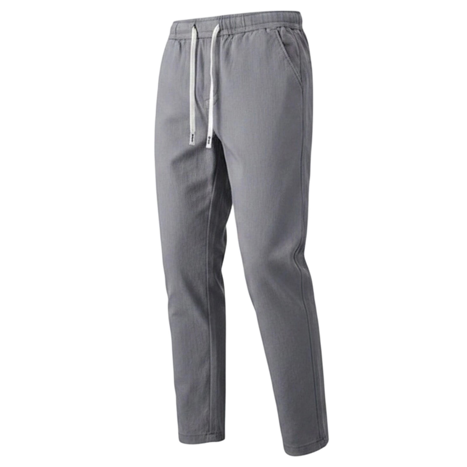BangWanChi Mens Long Pants Men's Breathable Elastic Waist Trousers ...