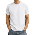 BangWanChi Mens Summer T-Shirts Men's Solid Color Short Sleeve Round ...