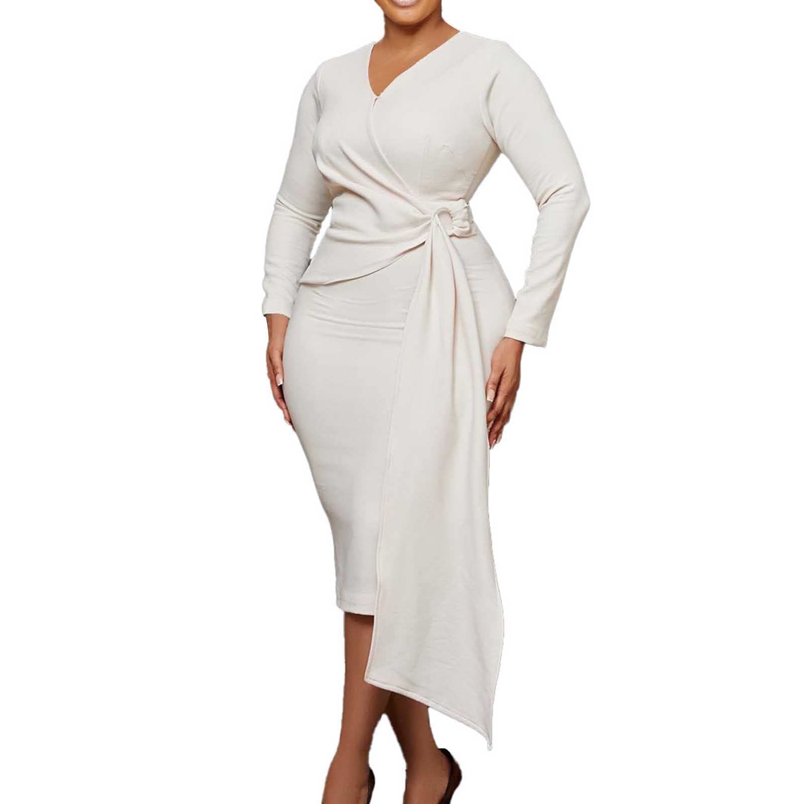 BangWanChi White Dress Women Women Versatile Fashion Short Sleeved ...