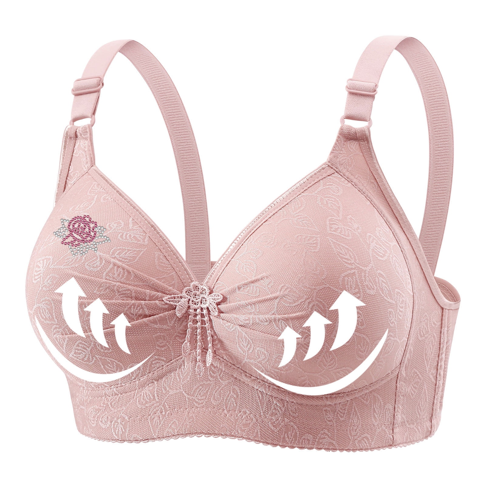 BangWanChi Woman's Bras No Underwire Woman's Lace Flower Gathered ...