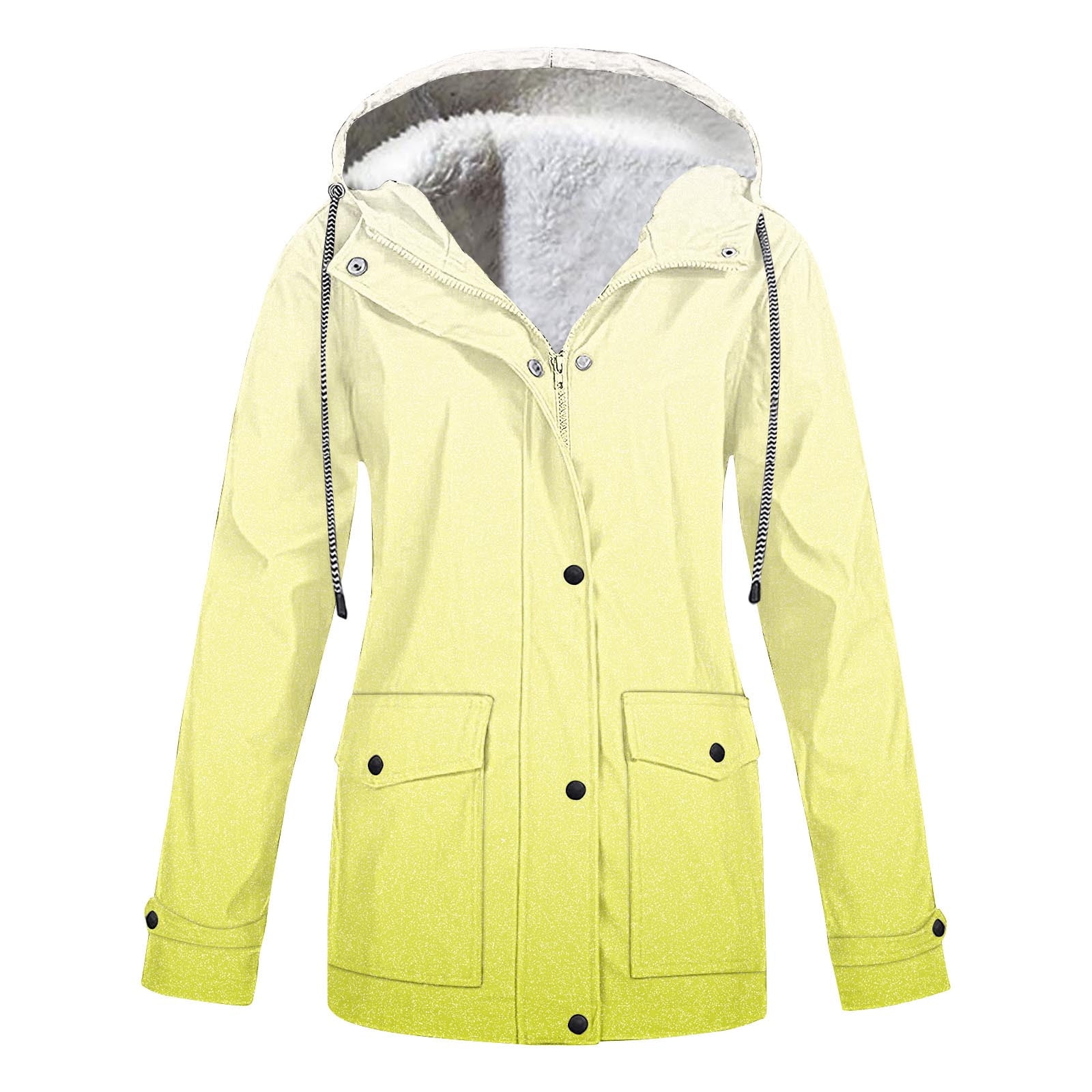 BangWanChi Women Casaul Printed Jackets Outdoor Plus Size Drawstring ...