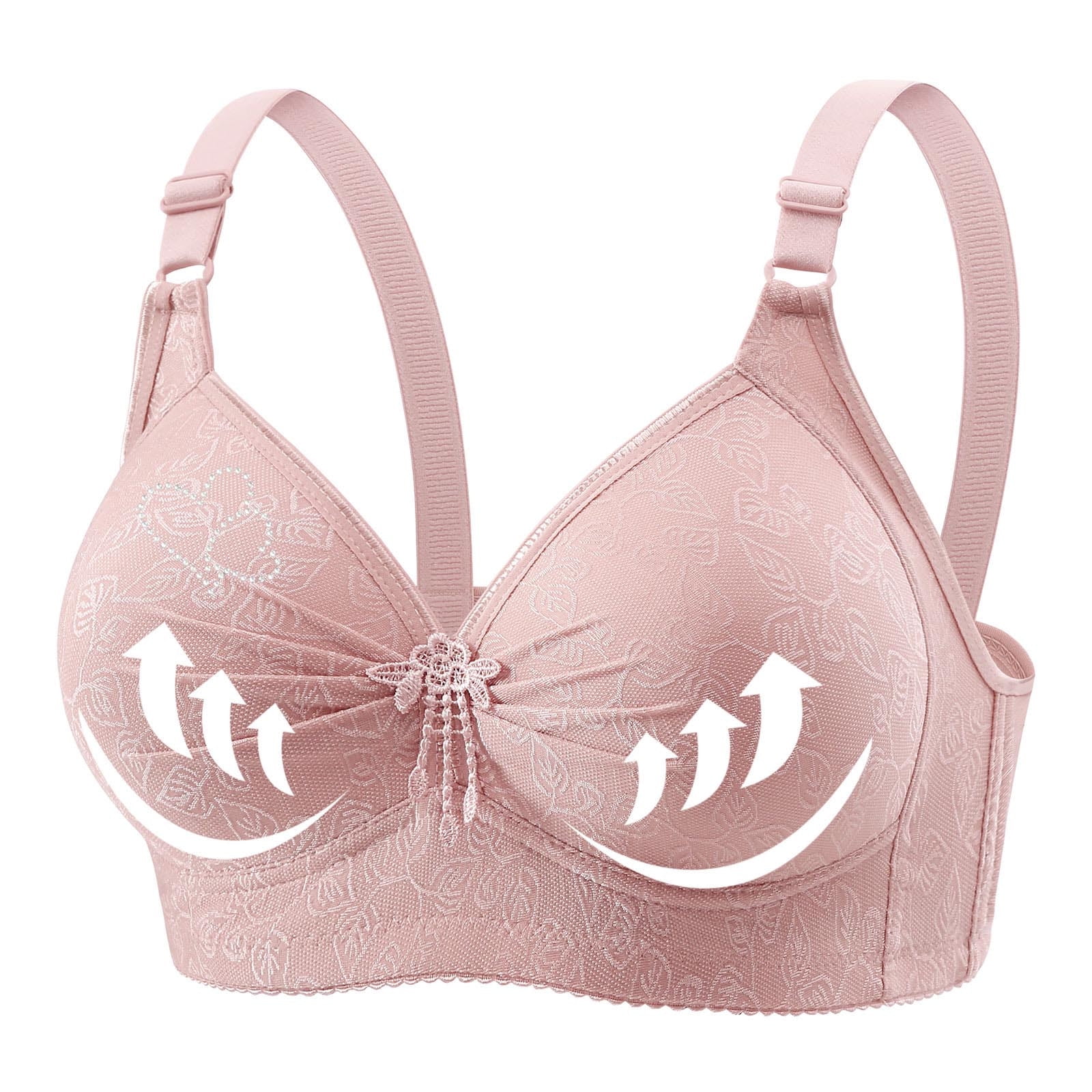 BangWanChi Women's Bras Push Up Woman's Lace Flower Gathered Together ...