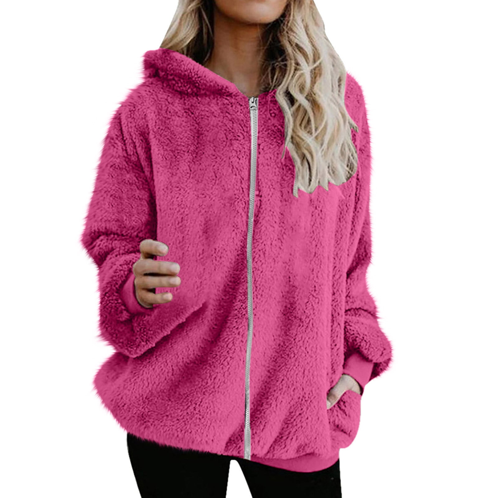 BangWanChi Womens Jackets with Hood Fashion Women's Zipper V-Neck ...