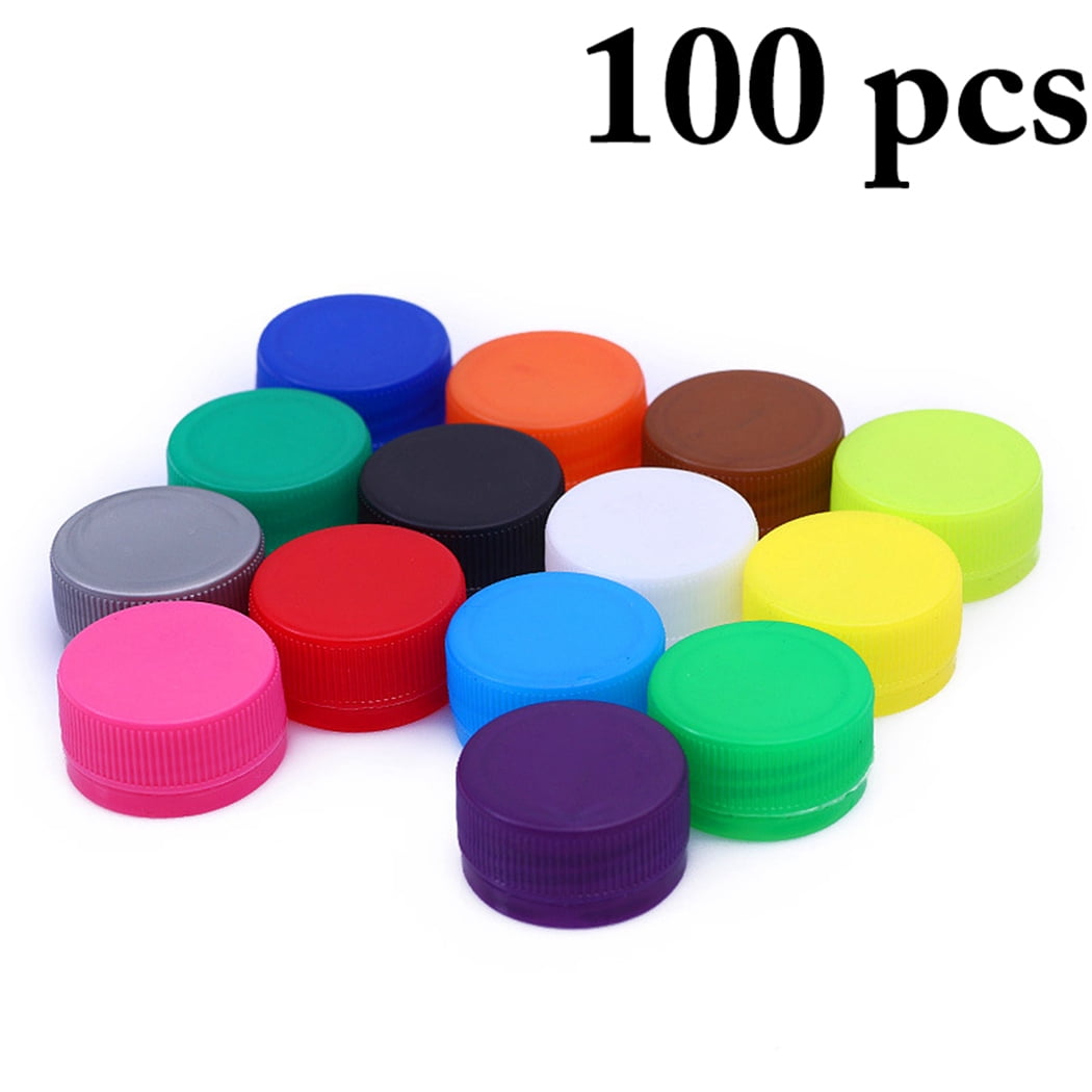 Bangcool 100PCS Bottle Cap Multipurpose Plastic Bottle Cap for Kids DIY ...