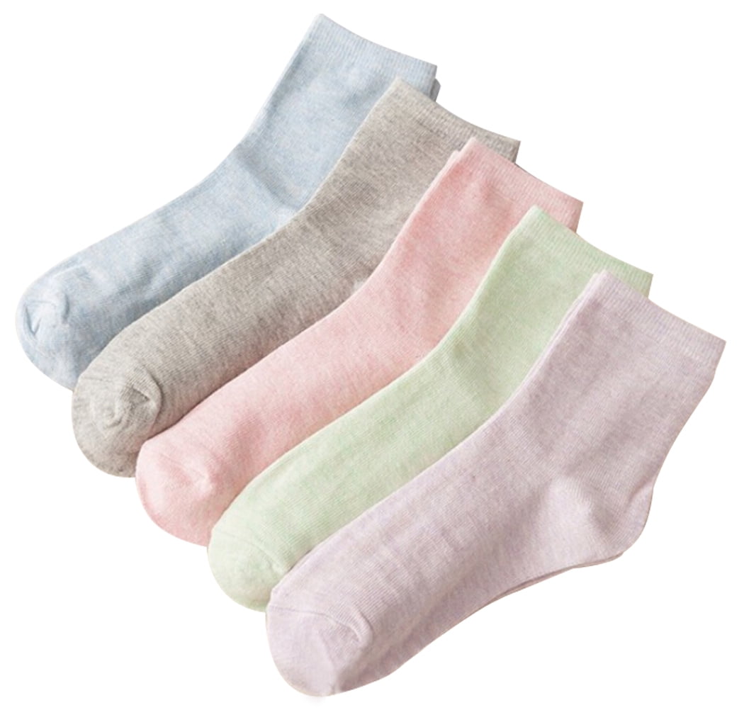 Bangcool Women's Classic Cotton Crew Socks, 5 Pairs, Winter Warm, One ...