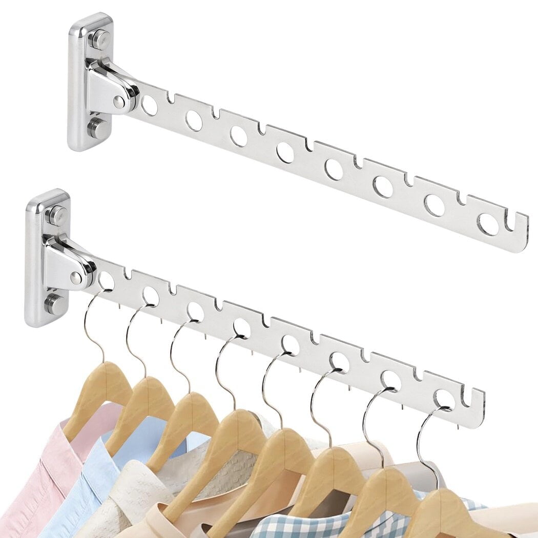 Folding Clothes Hanger Rack, Wall Mounted Clothes Hanger, Heavy Duty ...