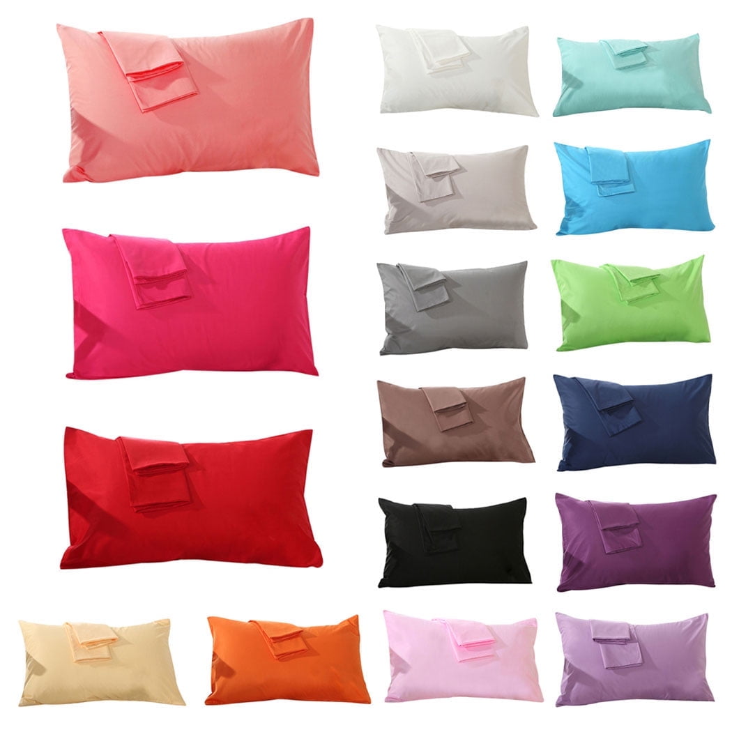 Bangcool Set of 2 Soft Cotton Solid Color Pillowcases Pillow Cover for ...