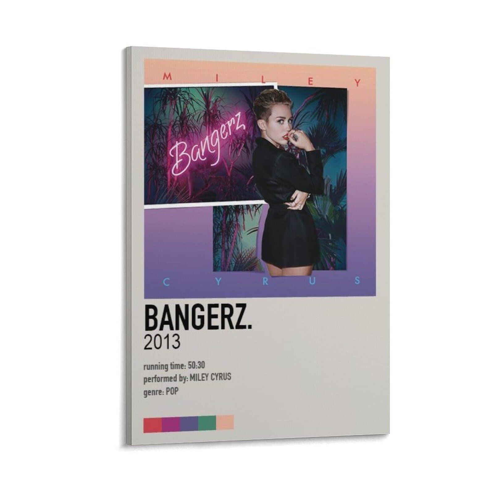 Bangerz 2013 by Singer Miley Cyrus Canvas Poster Bedroom Decoration Landscape Office Valentine's ...