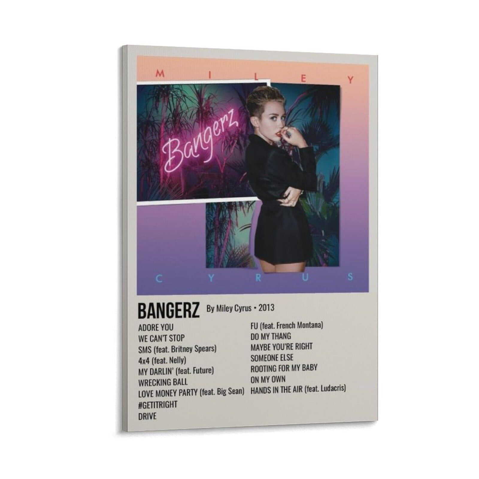 Bangerz Miley Cyrus 2 Canvas Poster Bedroom Decoration Landscape Office ...