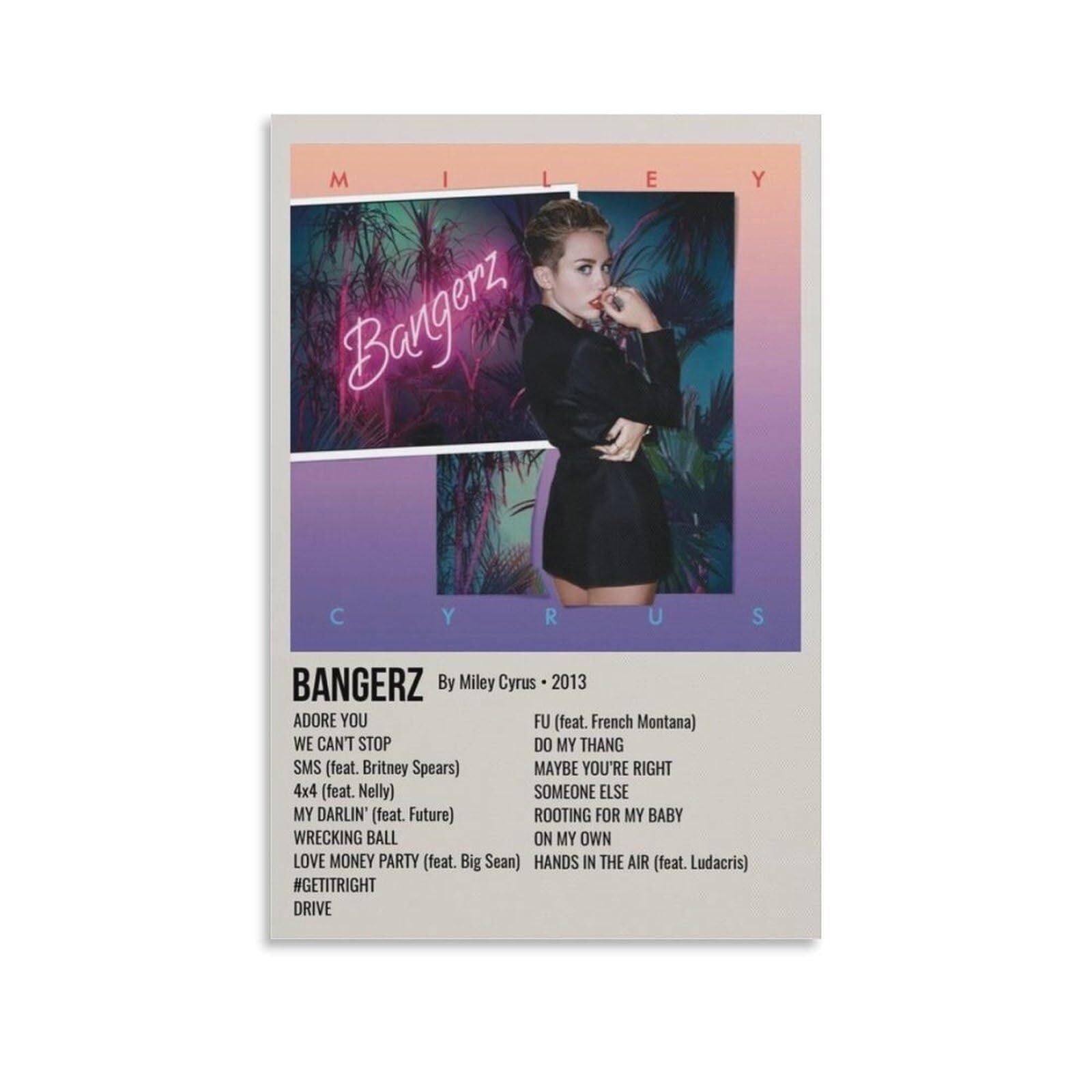 Bangerz Miley Cyrus Canvas Poster Wall Decorative Art Painting Living ...