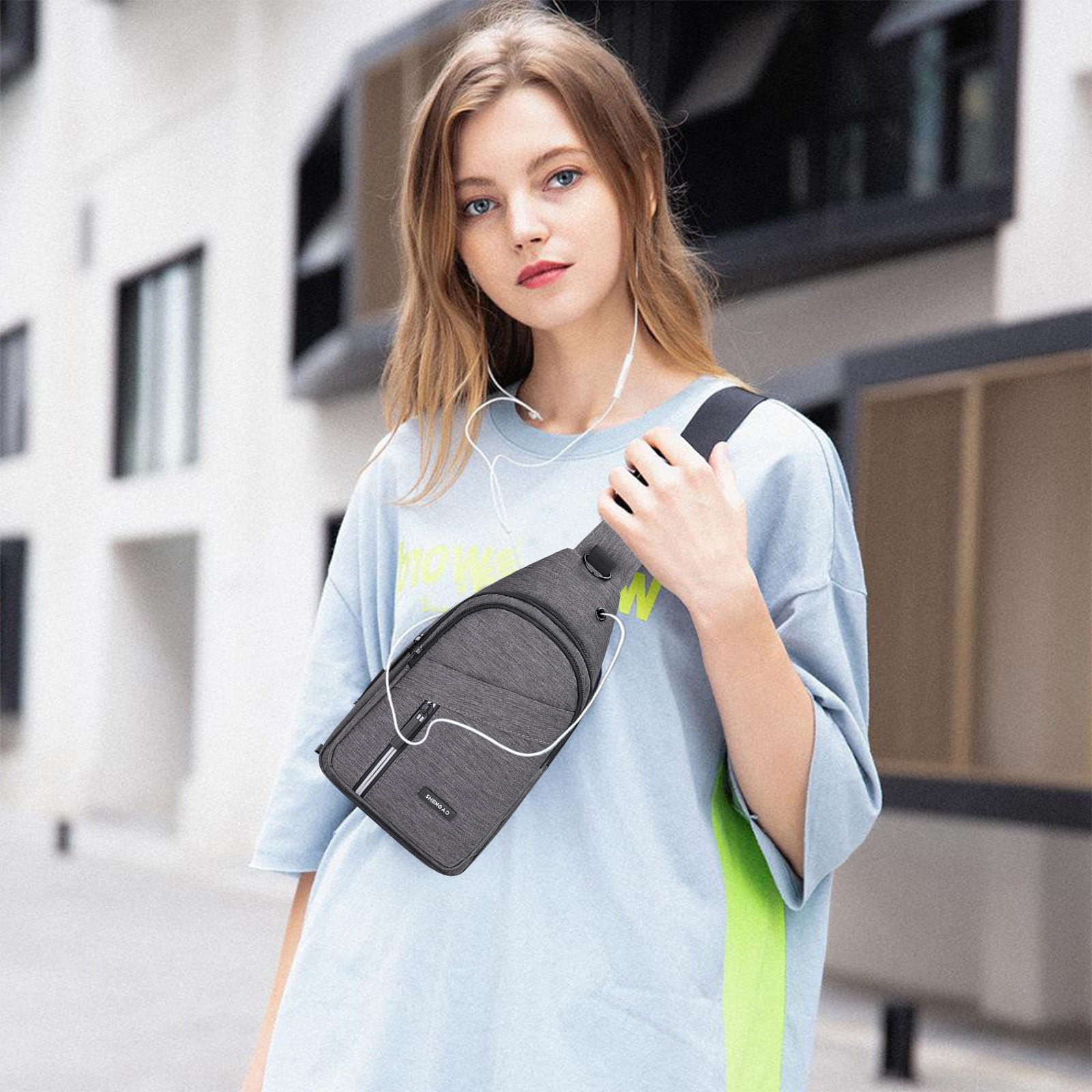 Banghong Lunch Bag, Small Sling Bag For Women Men Sling Backpack Chest ...