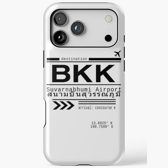 Bangkok BKK Airport Letters Artwork iPhone Case 17 16 15 14 13 12 11 Pro Max - Walmart.com