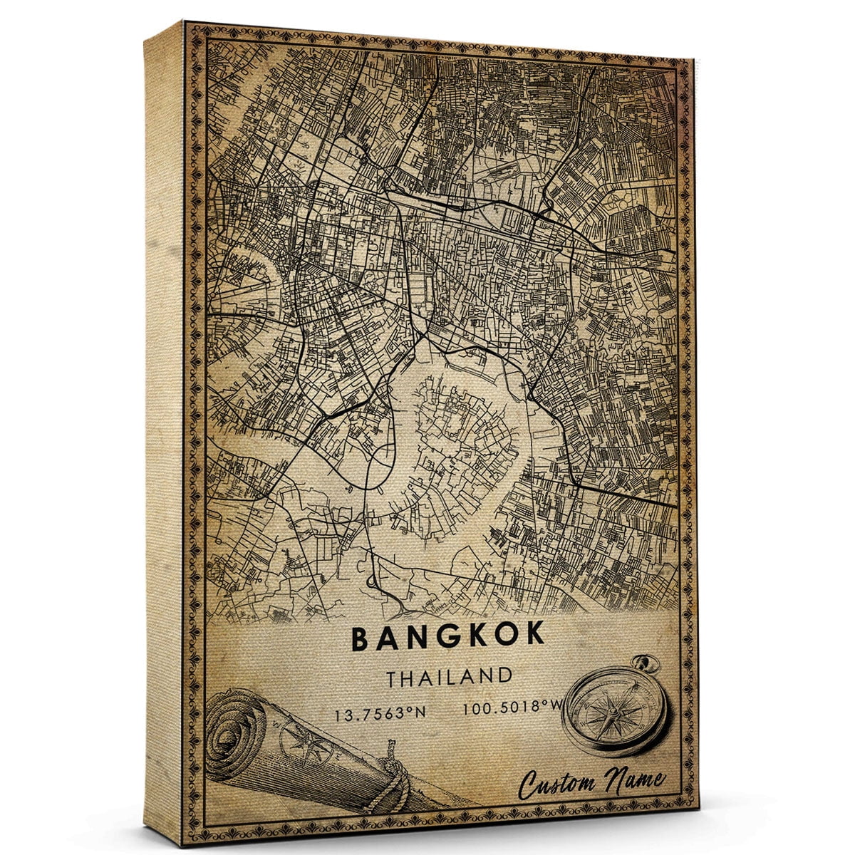 Bangkok Map Poster, Thailand Map Art Poster, Canvas, Bangkok Map City ...