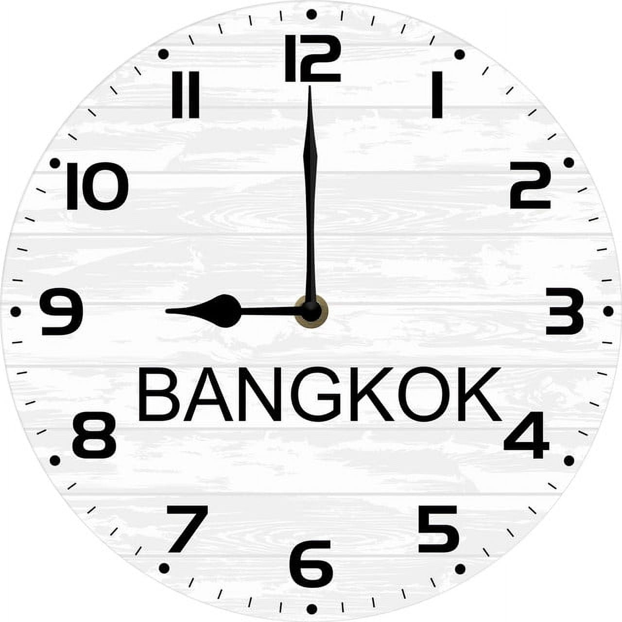 Bangkok TIME Wall Clock World Time Zone Clock Office Business 10 Inch ...