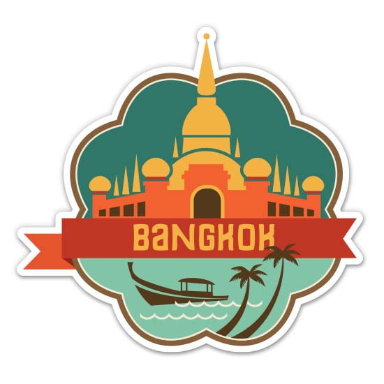 Bangkok Thailand - 8" Vinyl Sticker - For Car Laptop I-Pad - Waterproof ...