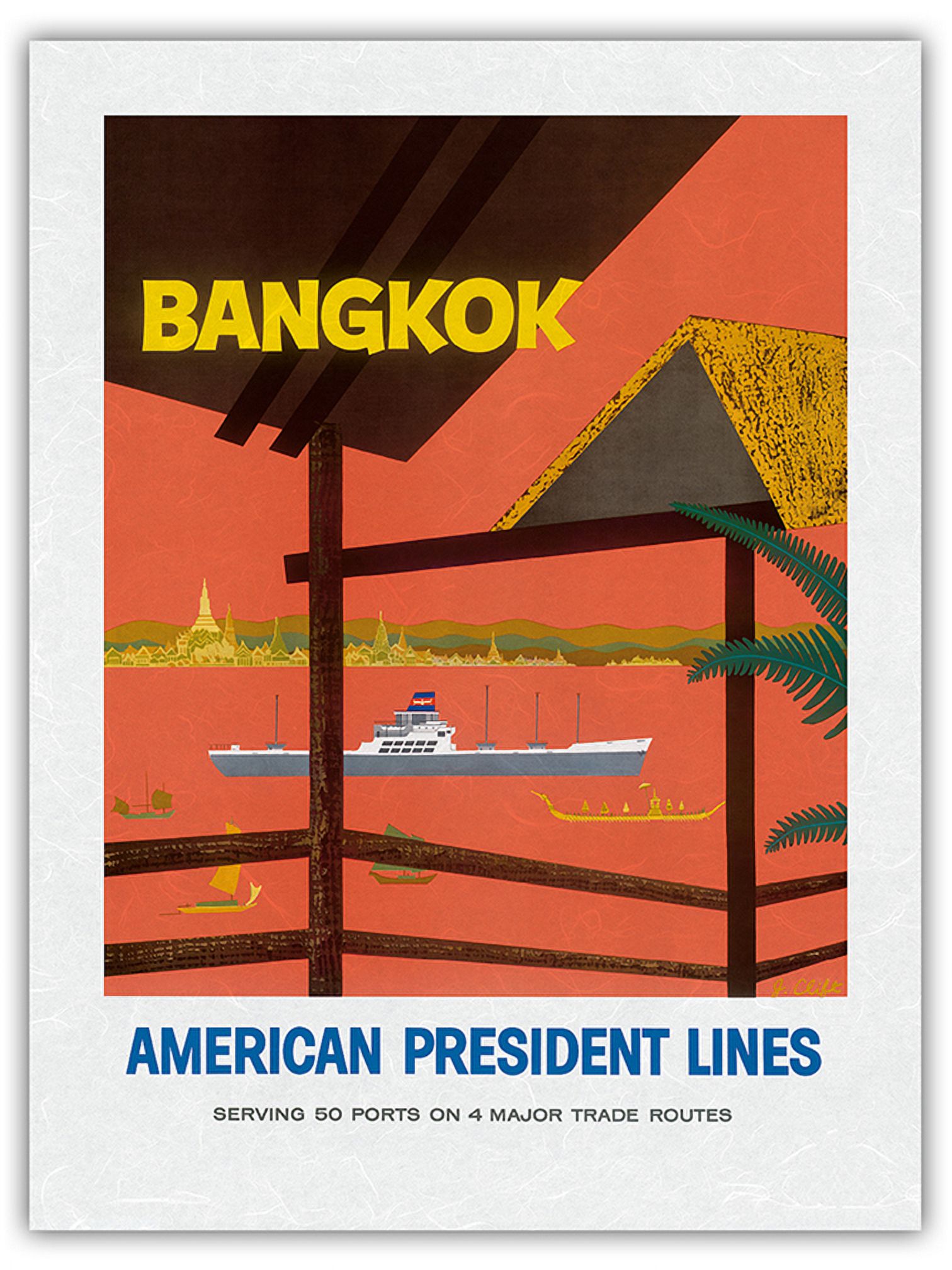 Bangkok Thailand - American President Lines - Vintage Ocean Liner ...