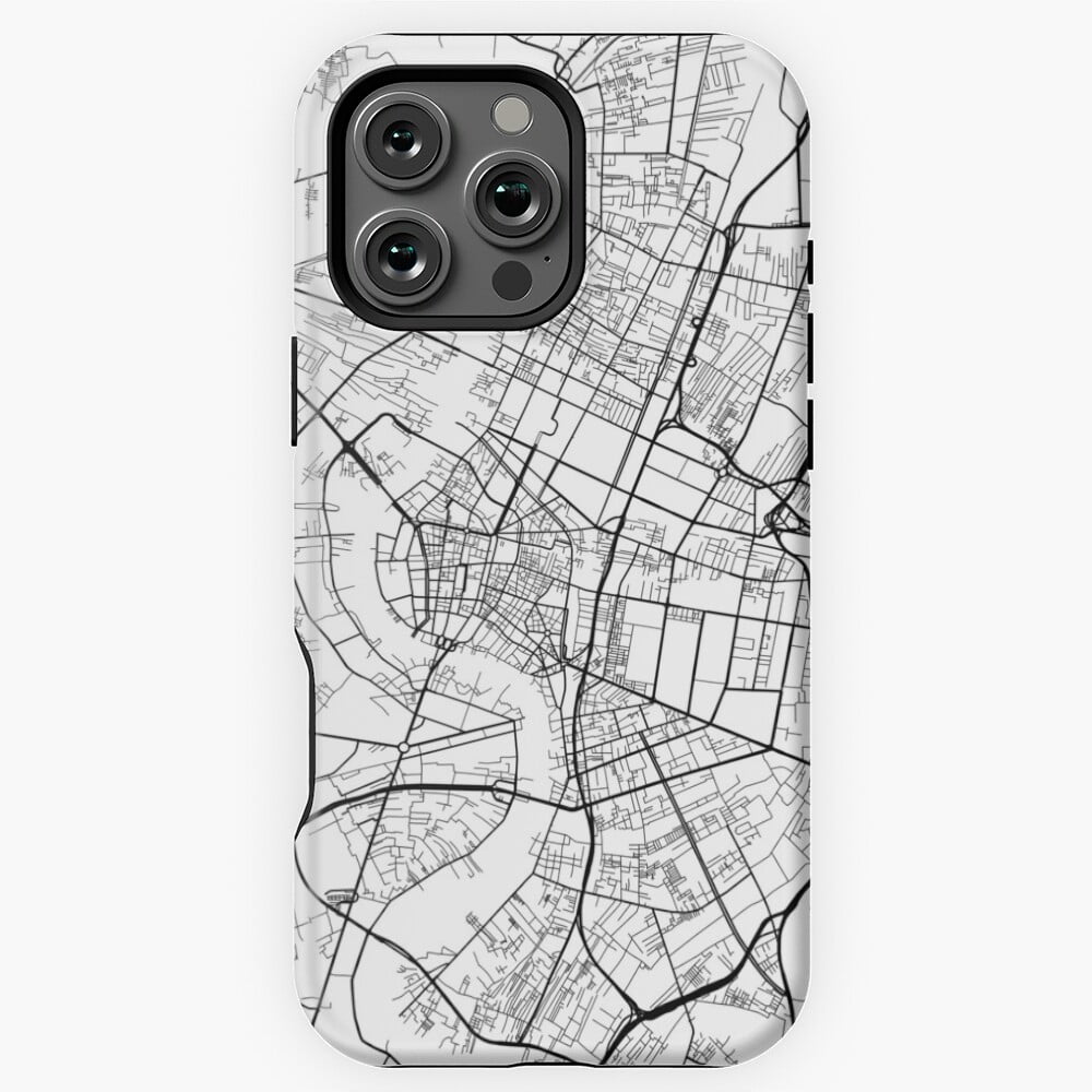 Bangkok Thailand Black and White Map Phone Case Compatible iPhone 17 ...