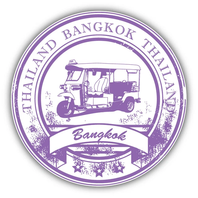 Bangkok Thailand Grunge Rubber Stamp Travel Car Sticker Phone Decal ...